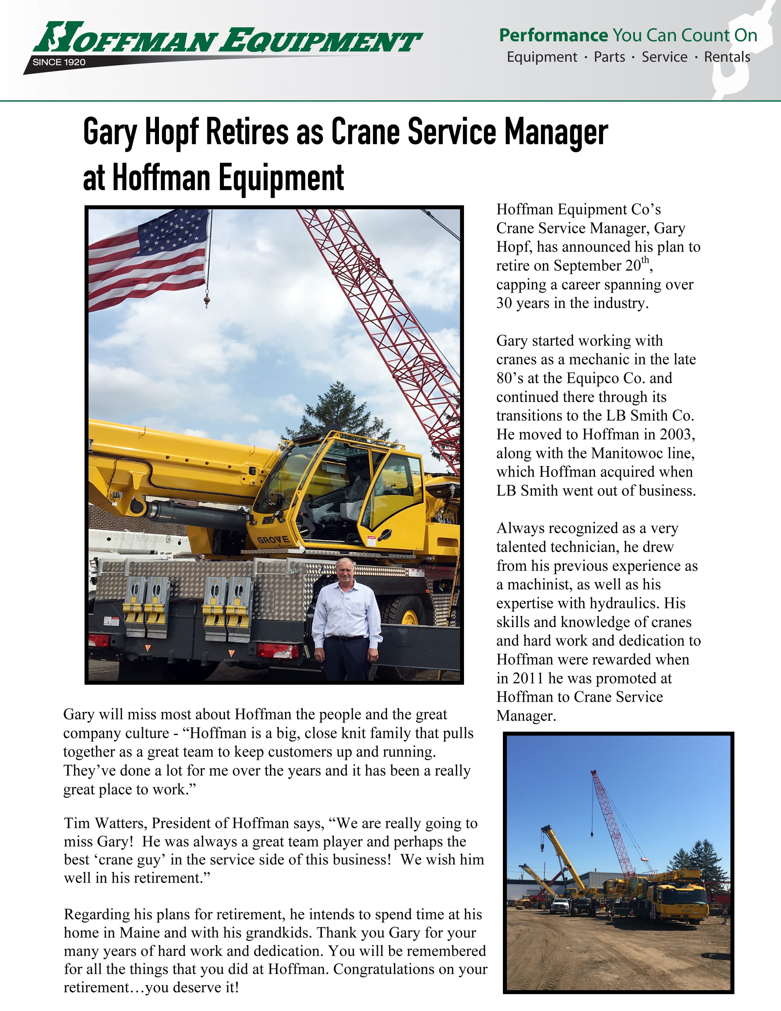 Hoffman Equipment Company News & Events