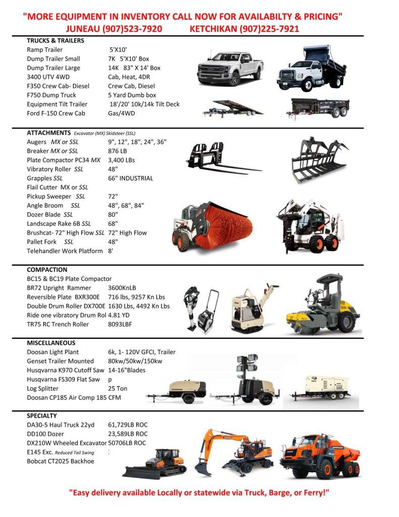 Equipment rentals in Juneau, AK