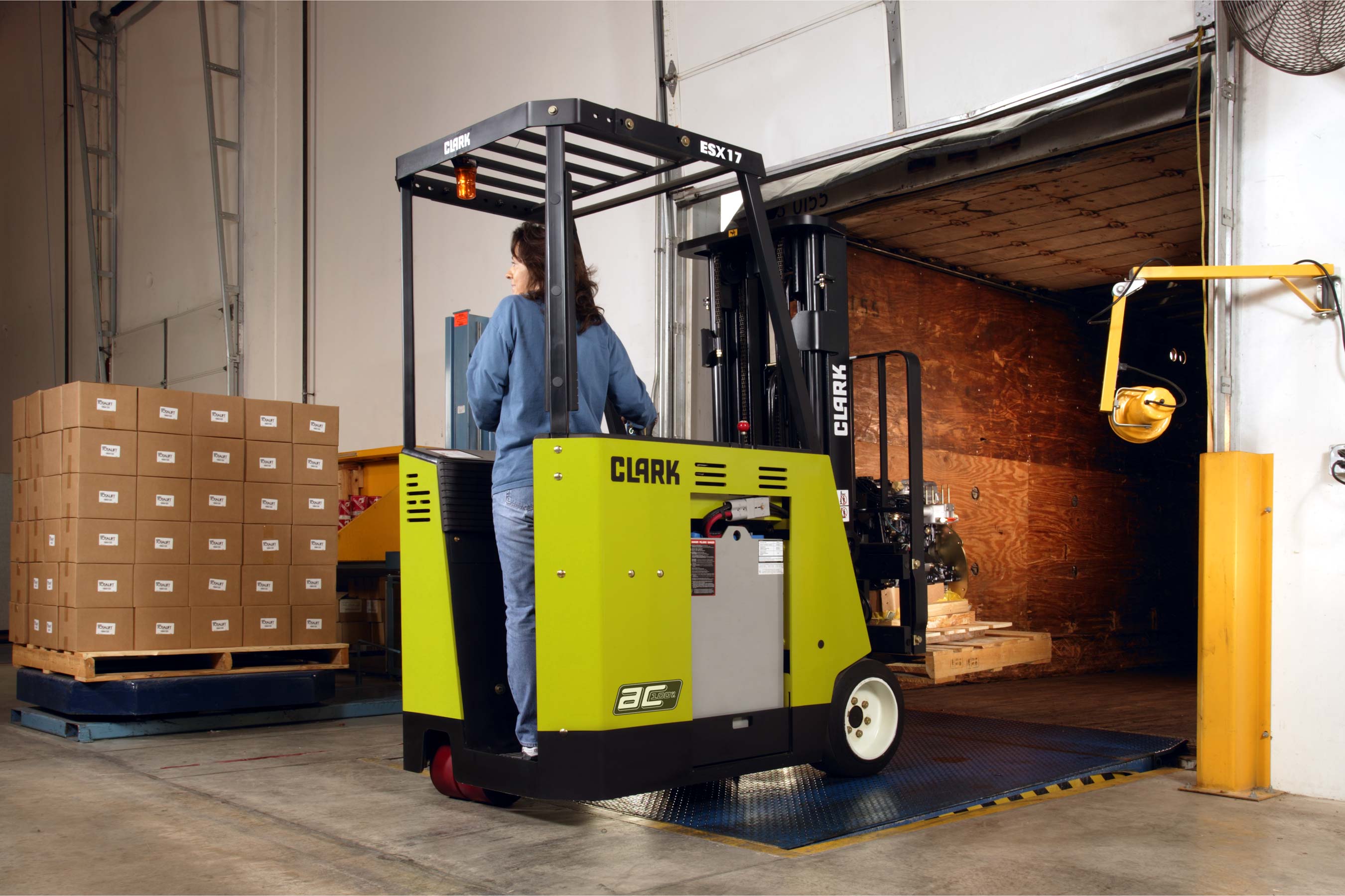 CLARK ESX Narrow Aisle Stand-up Rider Forklift | Tri-Lift Industries